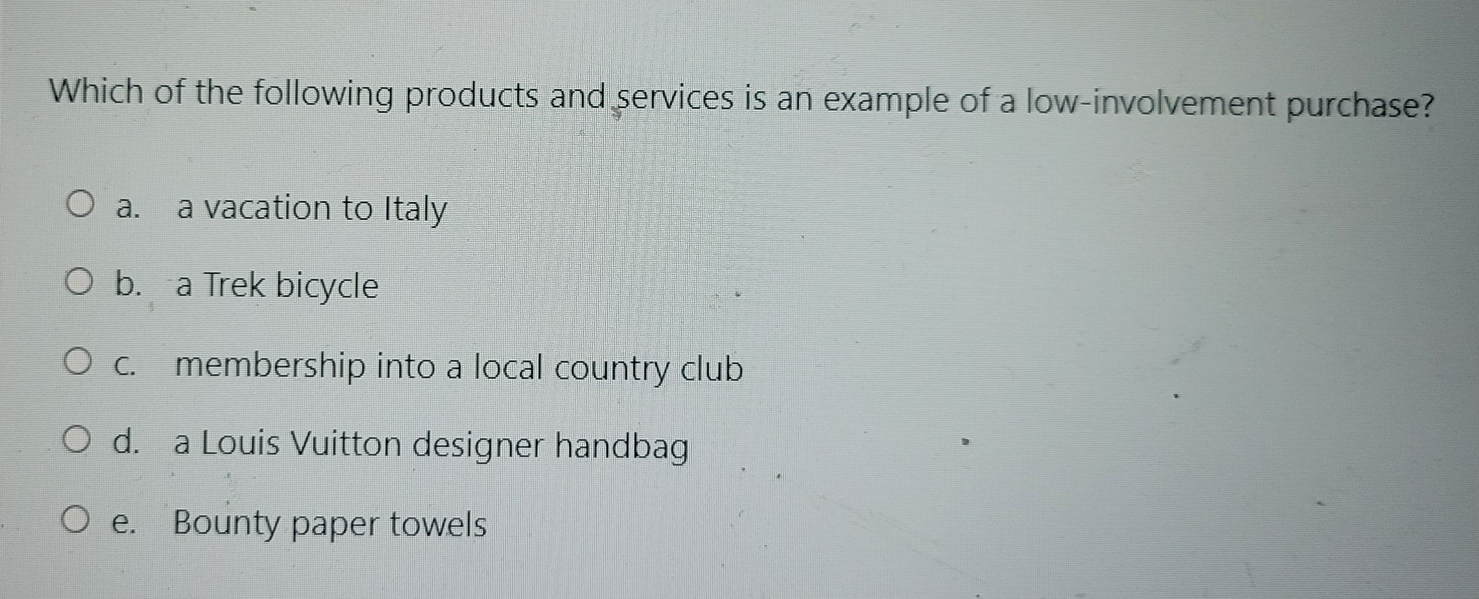 Solved Which of the following products and services is an | Chegg.com