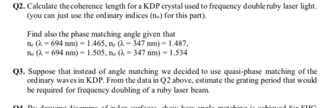 Q3 ﻿only pleaseQ2. ﻿Calculate the coherence length | Chegg.com