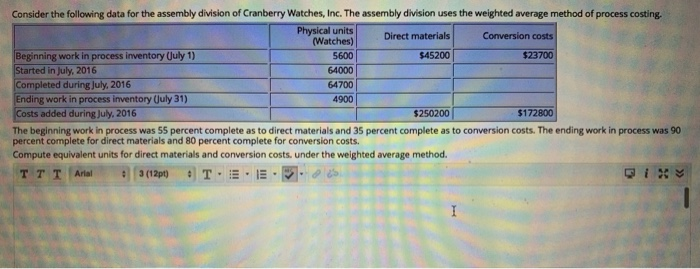 Solved Consider the following data for the assembly division | Chegg.com