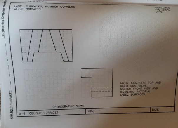 LABEL SURFACES. NUMBER CORNERS WHEN INDICATED | Chegg.com