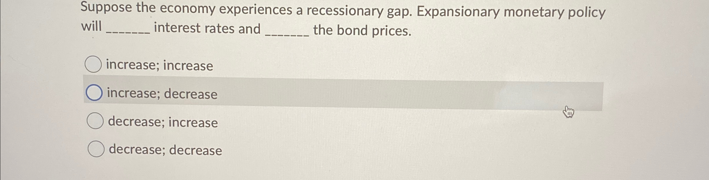 Solved Suppose the economy experiences a recessionary gap. | Chegg.com