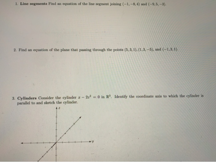 Solved 1. Line segments Find an equation of the line segment | Chegg.com