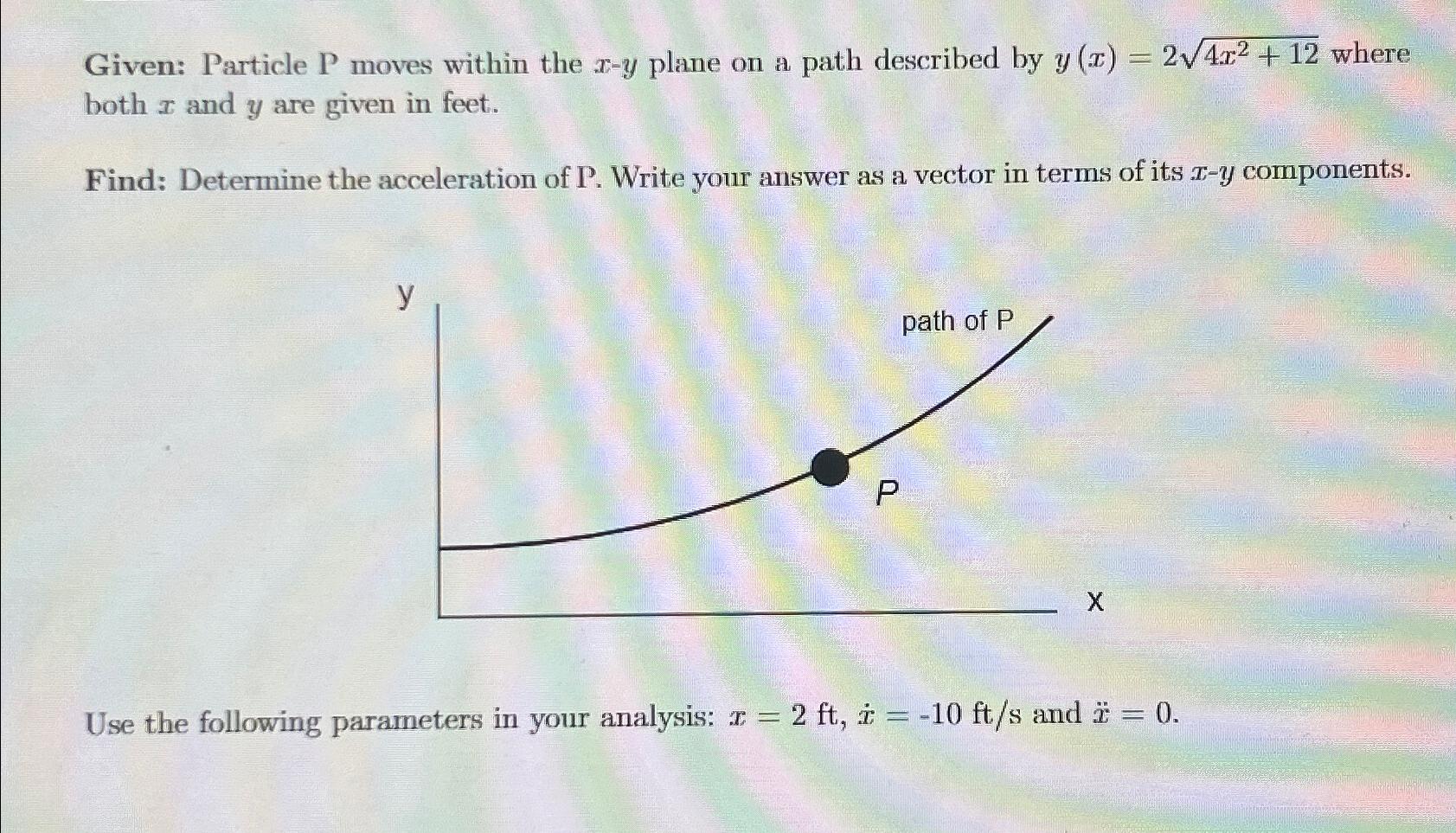 Solved Given: Particle P moves within the x-y plane on a | Chegg.com