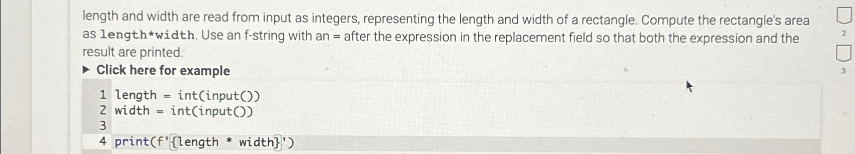Solved length and width are read from input as integers, | Chegg.com
