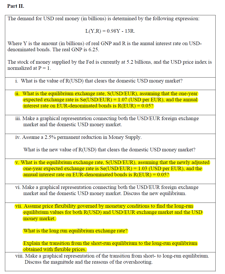 Solved You ONLY have to do the highlighted parts ii. , ﻿v. , | Chegg.com