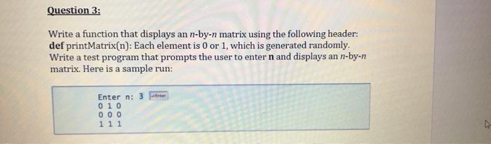 Solved Question2: Write a function that prints characters | Chegg.com