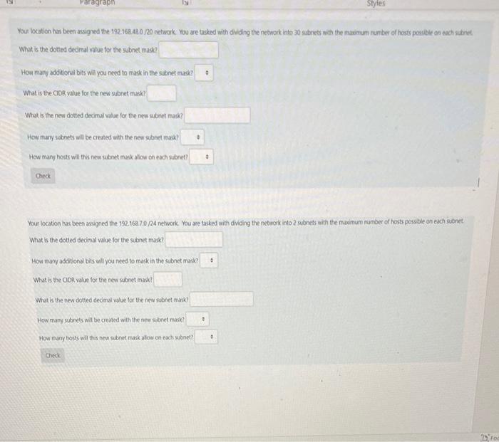 Solved Paragraph Styles Your location has been assigned the | Chegg.com