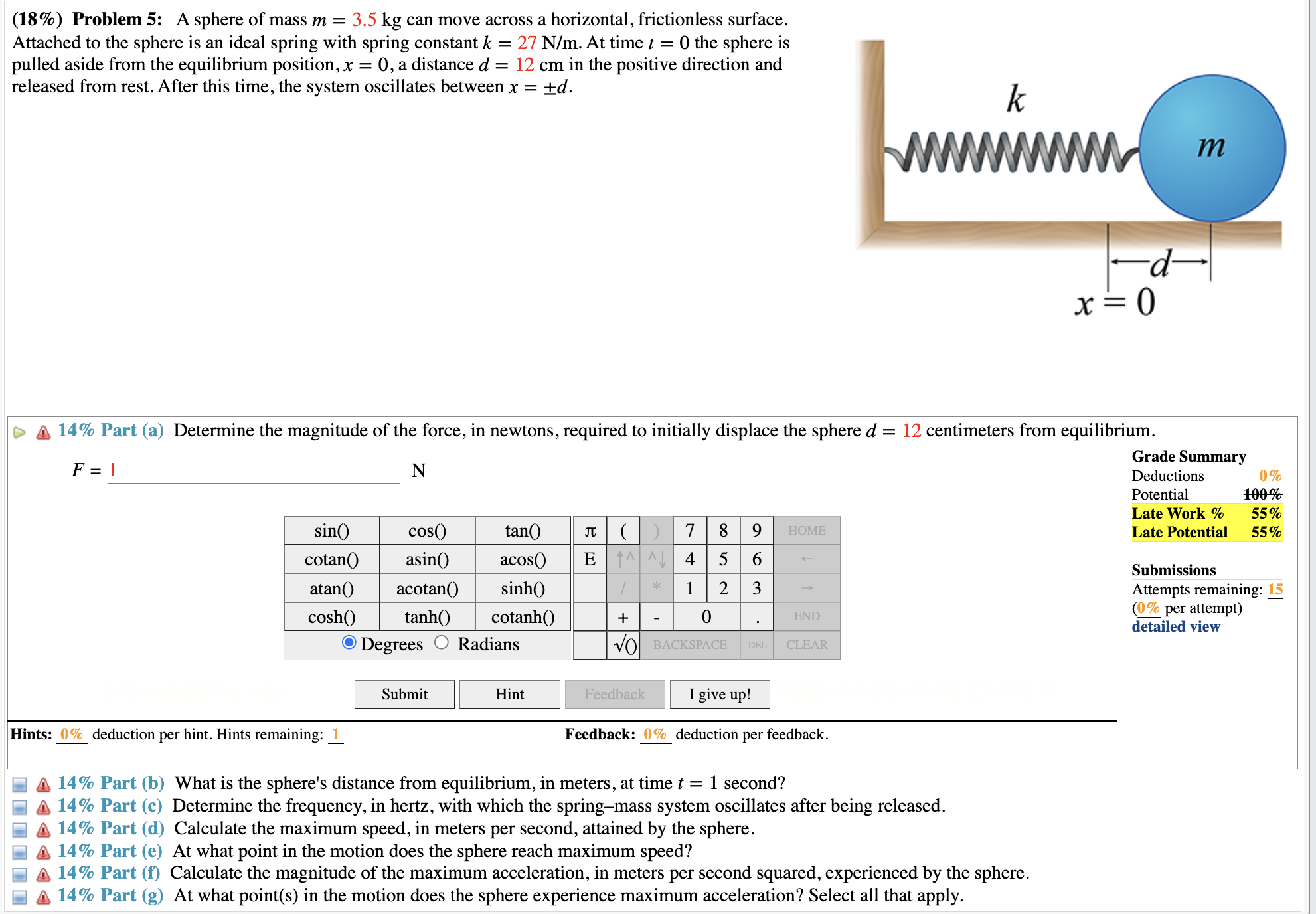 Solved Homework 7, ﻿Probelm 5Please answer all parts | Chegg.com