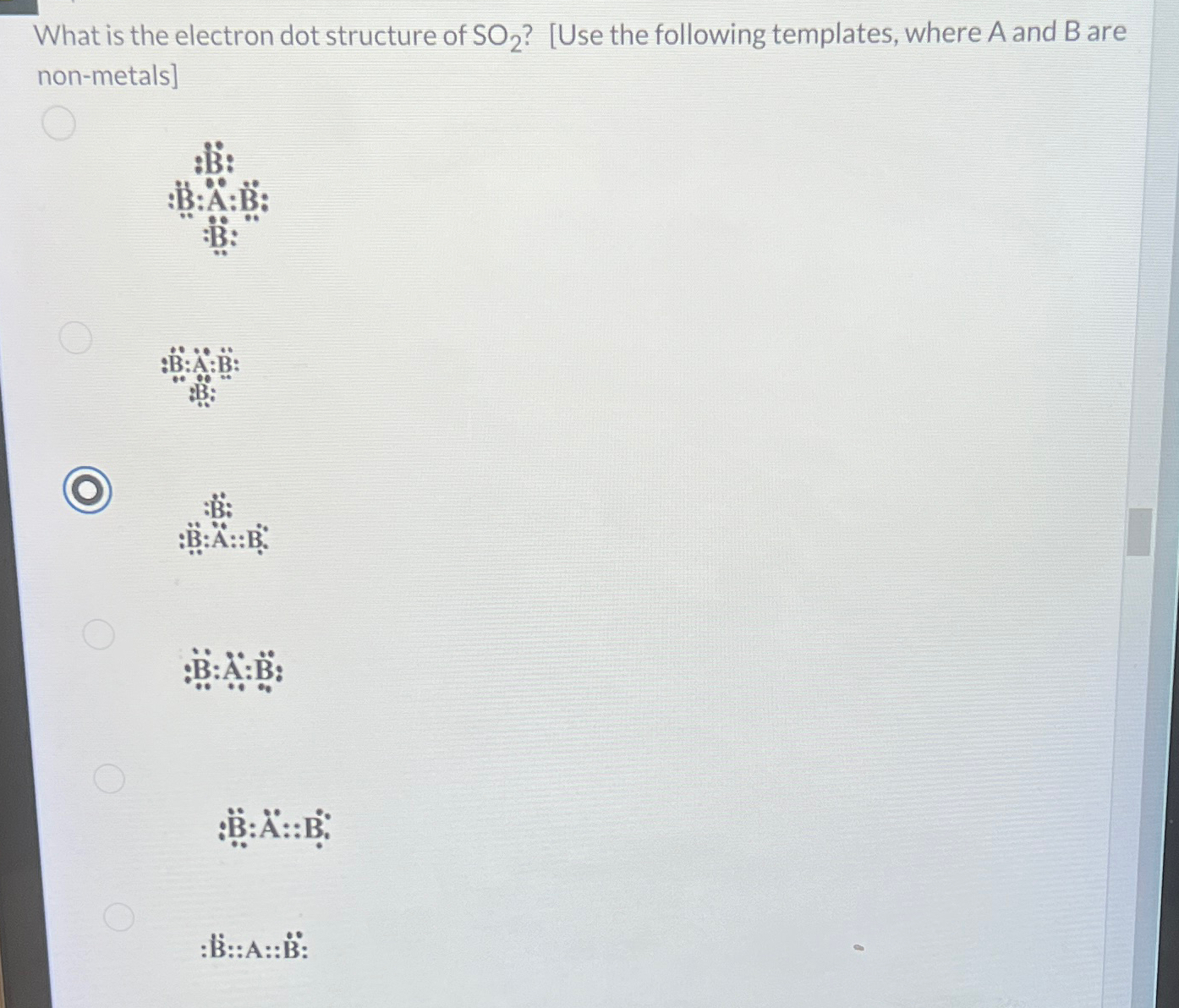 Solved What is the electron dot structure of SO2 ? [Use the | Chegg.com