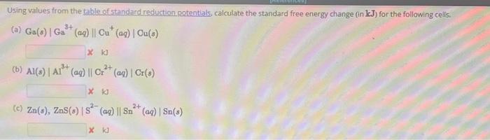 e Nernst equation to calculate the cell potentials | Chegg.com