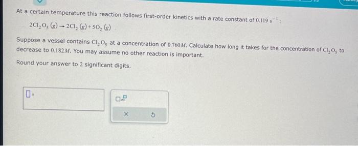 Solved At a certain temperature this reaction follows | Chegg.com