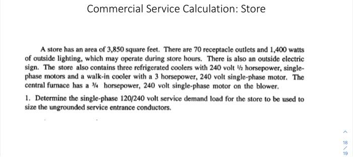 Solved Commercial Service Calculation: Store A store has an | Chegg.com