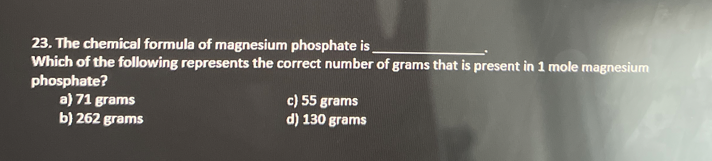 Solved The chemical formula of magnesium phosphate is | Chegg.com