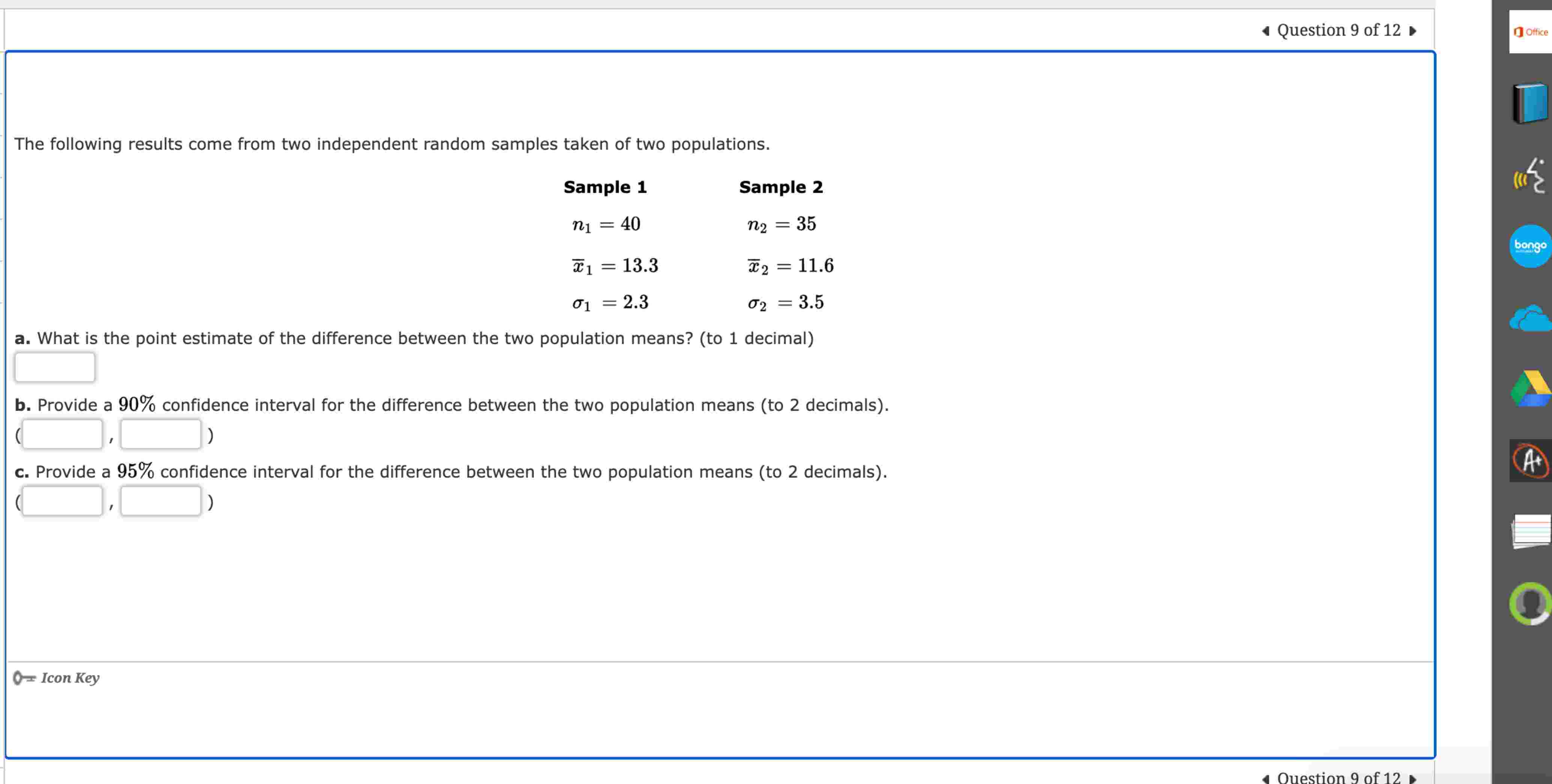 The following results come from two independent | Chegg.com
