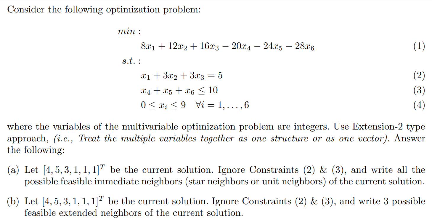 where the variables of the multivariable optimization | Chegg.com