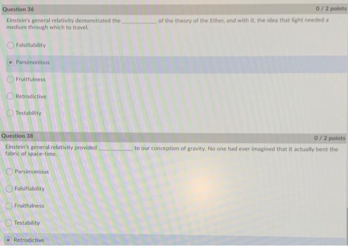 Solved Question 36 Einstein's general relativity | Chegg.com