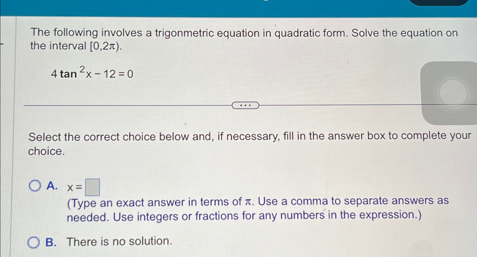 Solved The following involves a trigonmetric equation in | Chegg.com