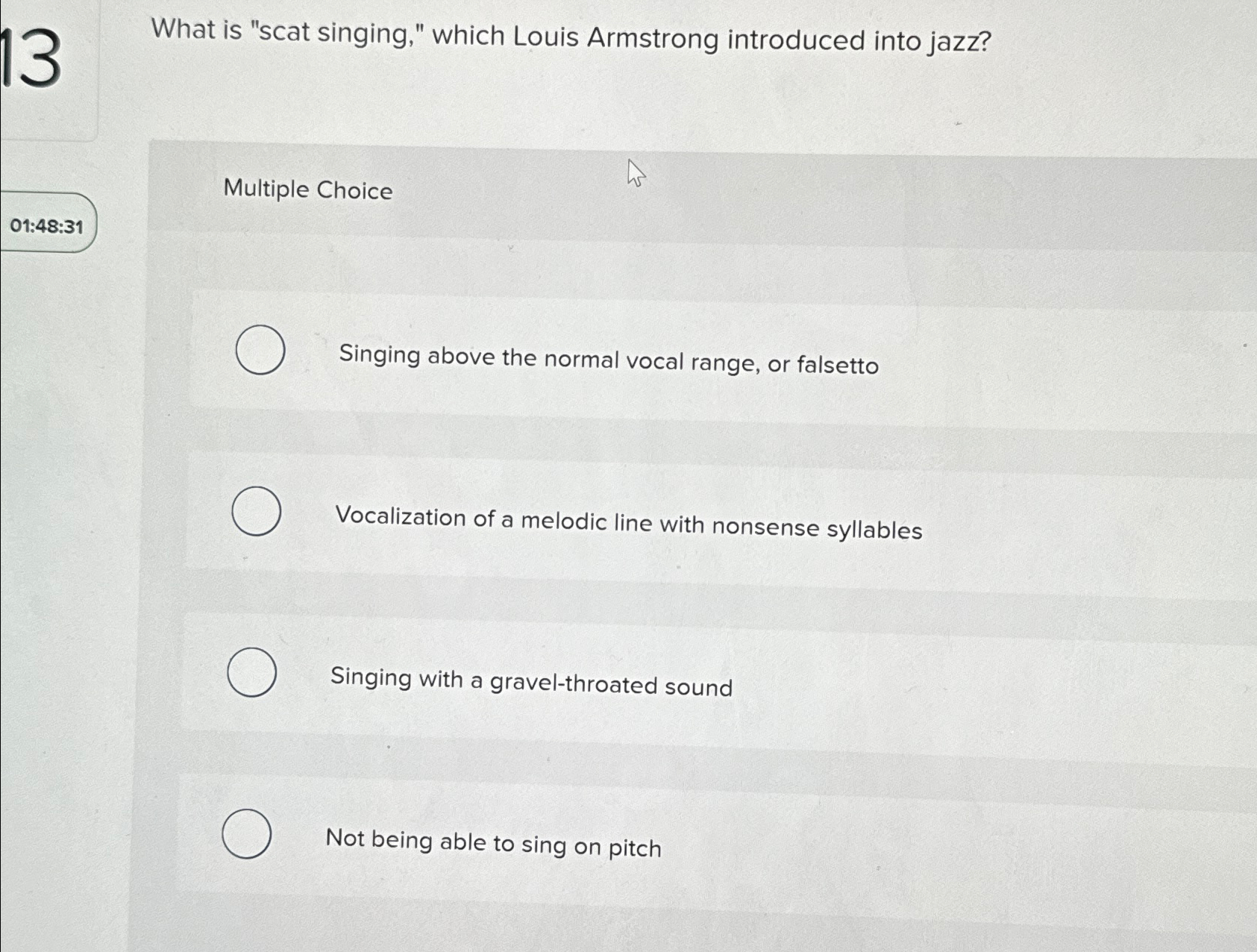 Solved What is "scat singing," which Louis Armstrong | Chegg.com