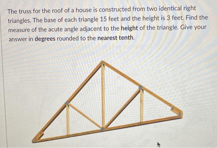 Solved The truss for the roof of a house is constructed from | Chegg.com