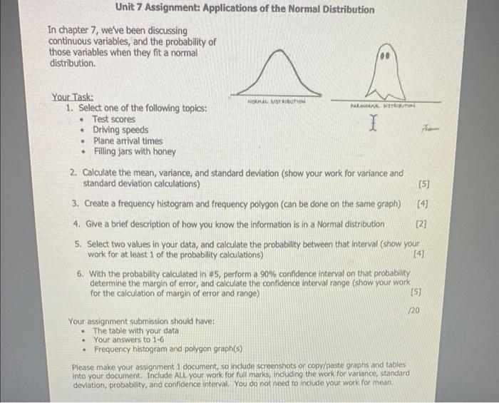 Solved Unit 7 Assignment: Applications of the Normal | Chegg.com Solved Unit 7 Assignment: Applications of the Normal | Chegg.com