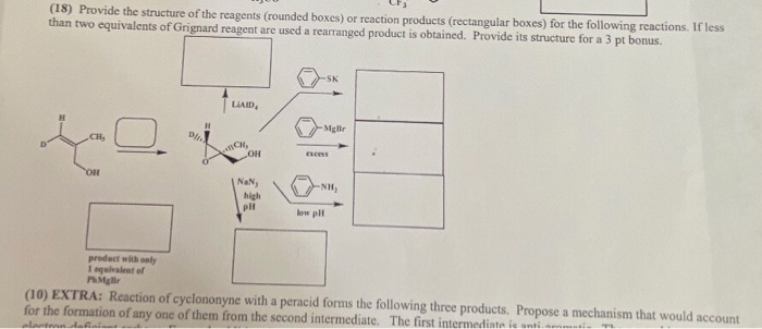 Solved (18) Provide the structure of the reagents (rounded | Chegg.com