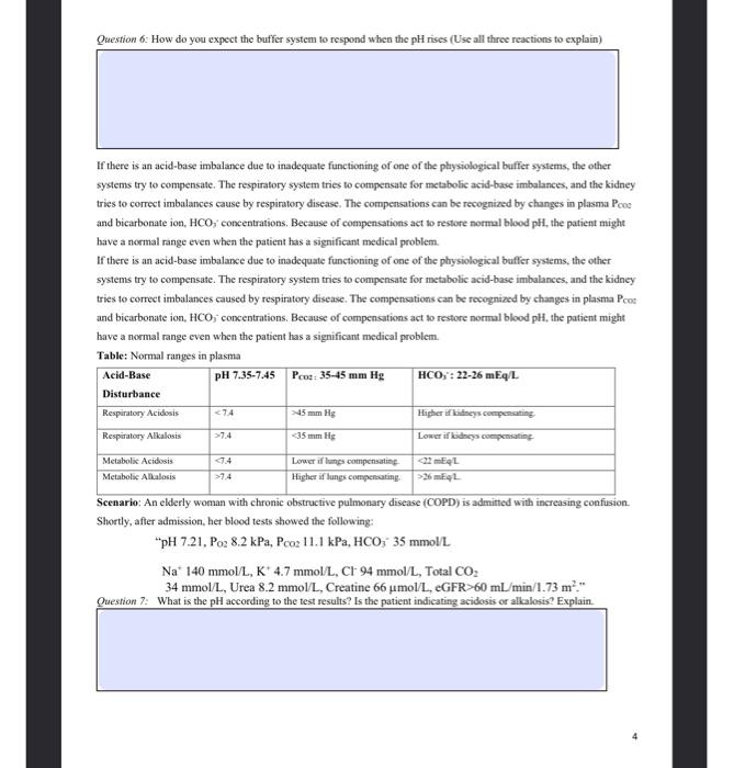 Solved 1. Bicarbonate buffer: The pH of blood is primarily | Chegg.com