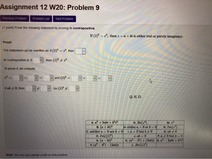 Solved Assignment 12 W20 Problem 9 Previous Problem Problem 3035