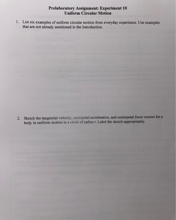 Solved Prelaboratory Assignment: Experiment 10 Uniform | Chegg.com