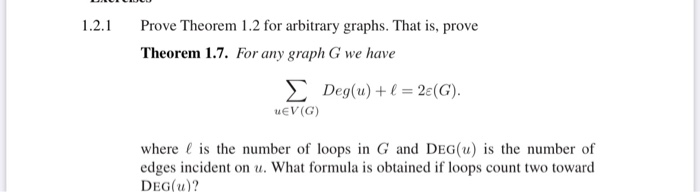 Solved 1.2.1 Prove Theorem 1.2 for arbitrary graphs. That | Chegg.com