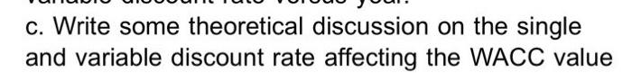 Solved a. Explain how the single discount rate and variable | Chegg.com