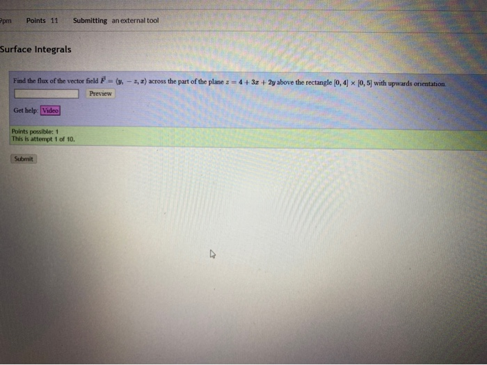 Solved pm Points 11 Submitting an external tool Surface | Chegg.com