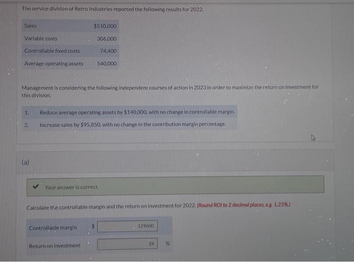 Solved Calculate the CONTROLLABLE MARGIN and the EXPECTED | Chegg.com