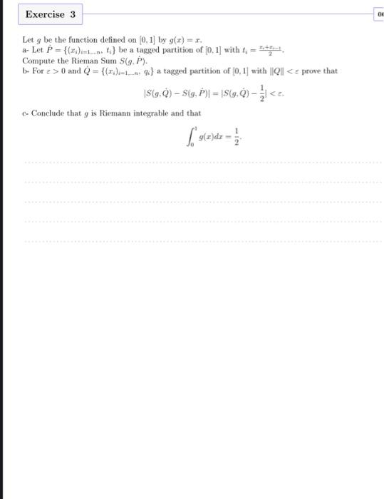 Solved Let g be the function defined on [0,1] by g(x)=x. a- | Chegg.com