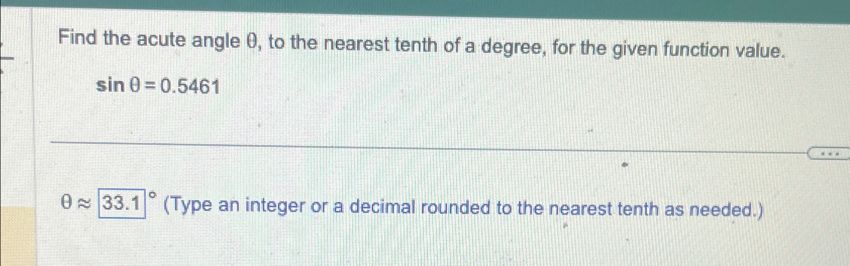 Solved Find the acute angle θ, ﻿to the nearest tenth of a | Chegg.com