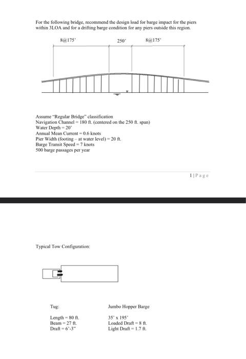 Solved For the following bridge, recommend the design load | Chegg.com