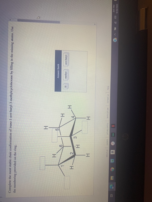 Solved Complete the most stable chair conformation of | Chegg.com