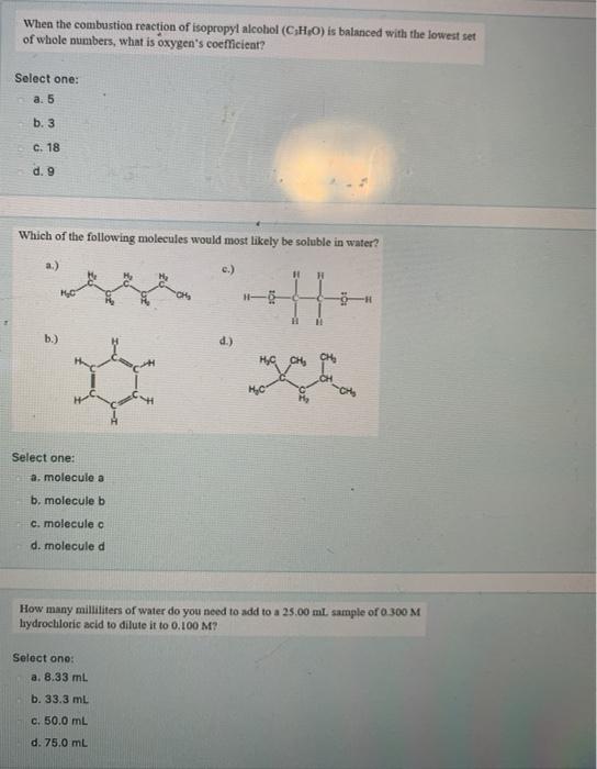 Solved When the combustion reaction of isopropyl alcohol | Chegg.com