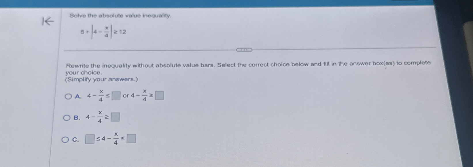 Solved Solve the absolute value | Chegg.com