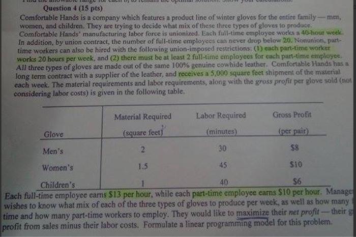 Solved Question 415 Pts Comfortable Hands Is A Company 