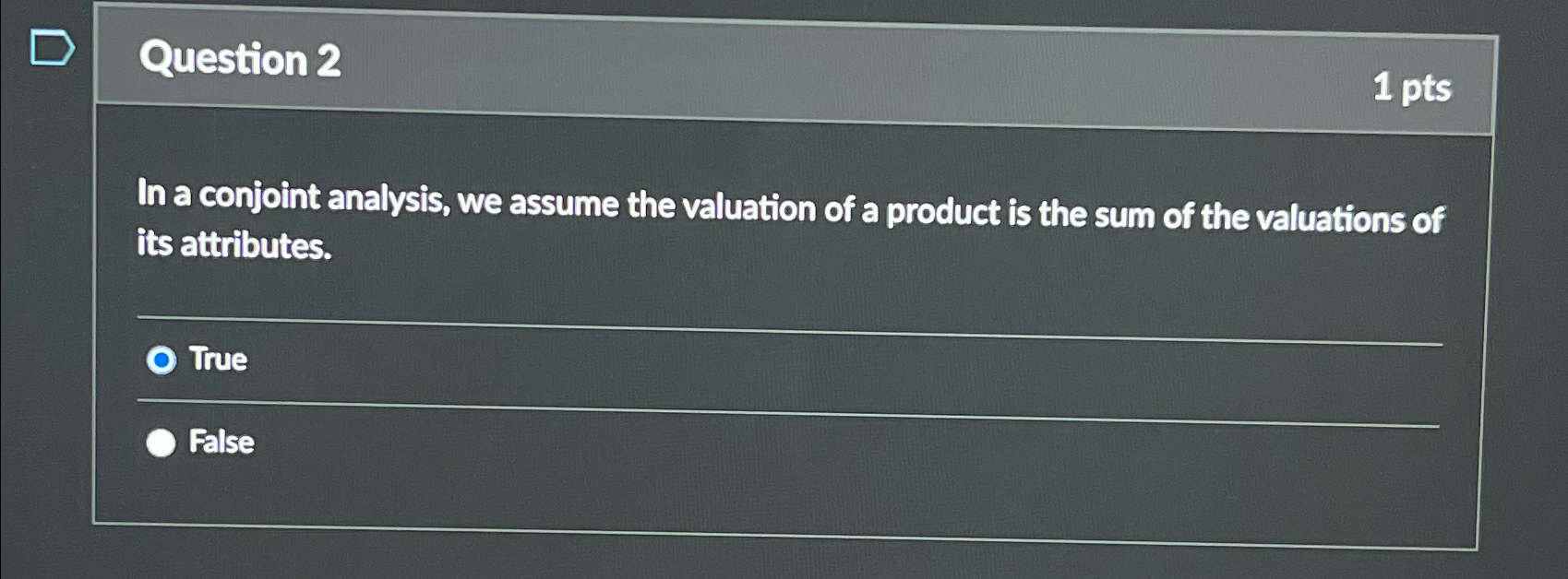 Solved Question 21ptsIn a conjoint analysis, we assume the | Chegg.com