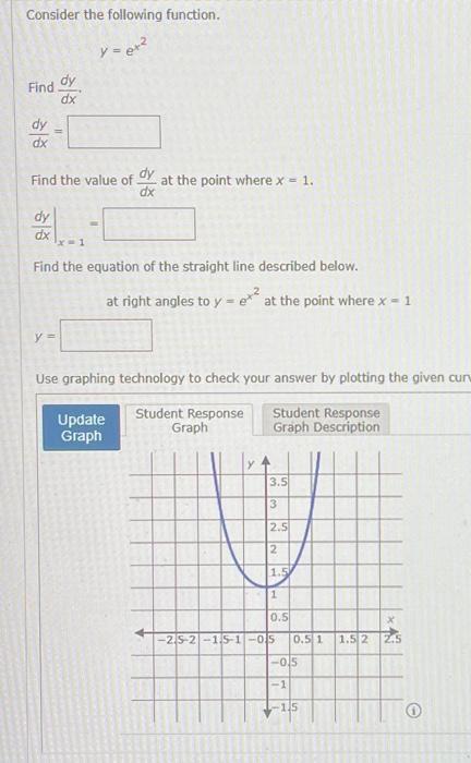 Solved Consider The Following Function Y Ex2 Find Dxdy