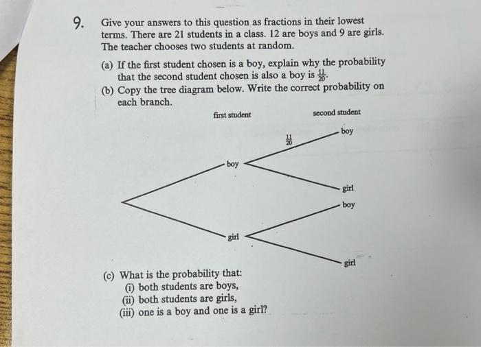 Solved Give your answers to this question as fractions in | Chegg.com