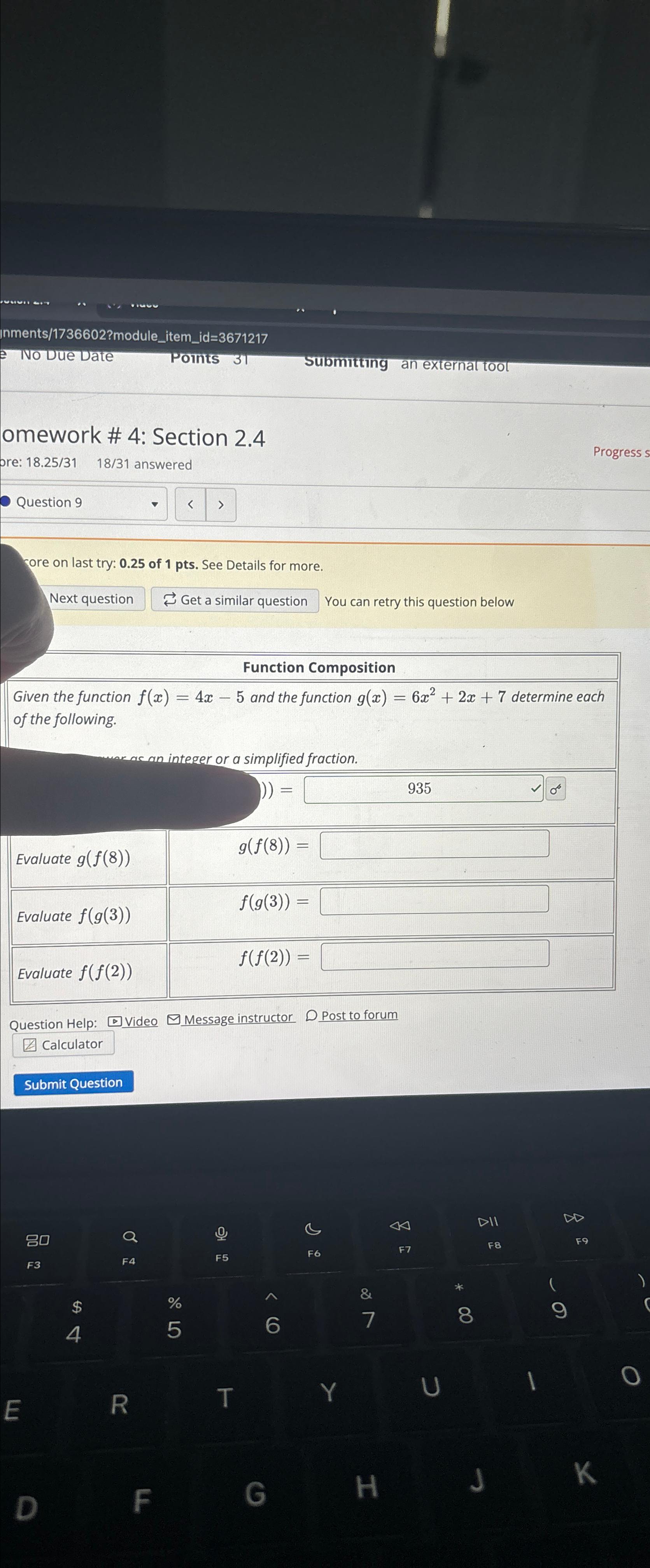 Solved omework # 4: Section 2.4pre: 18.25/31 18/31 | Chegg.com