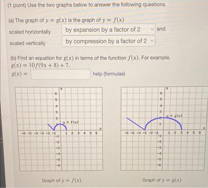 Solved (1 point) Use the two graphs below to answer the | Chegg.com