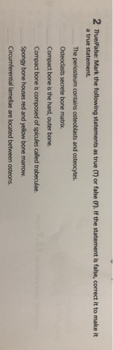 Solved 2 True/False: Mark the following statements as true | Chegg.com