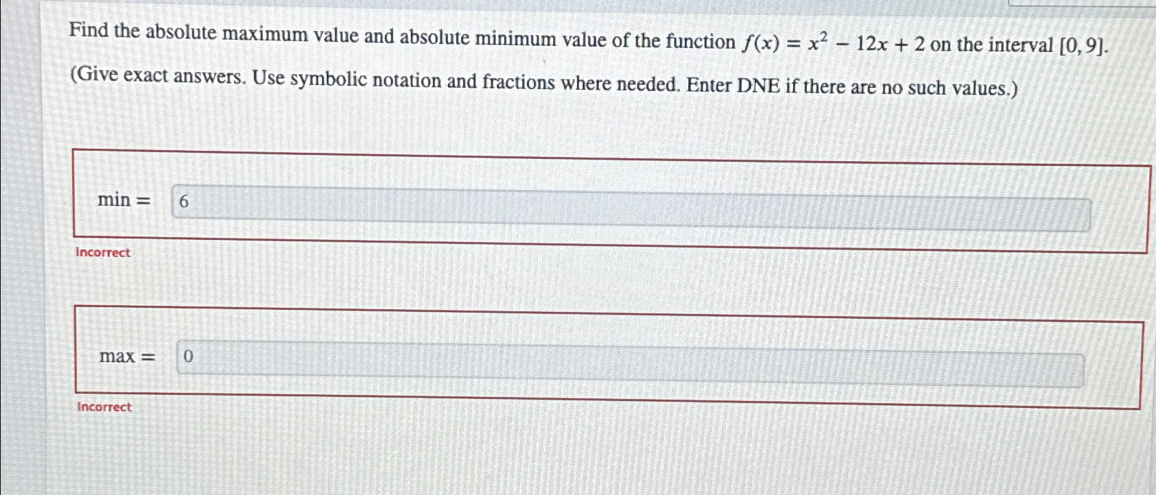 Solved Find the absolute maximum value and absolute minimum | Chegg.com