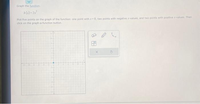 Solved Graph the function. h(x)=2x2 Pot five points on the | Chegg.com