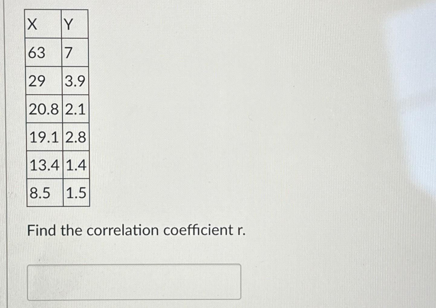Solved \table[[x,Y | Chegg.com