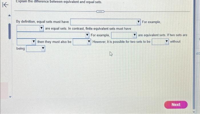 Solved K Explain the difference between equivalent and equal | Chegg.com