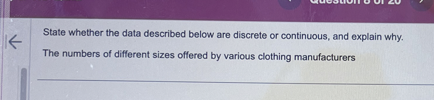 How to solve State whether the data described below | Chegg.com
